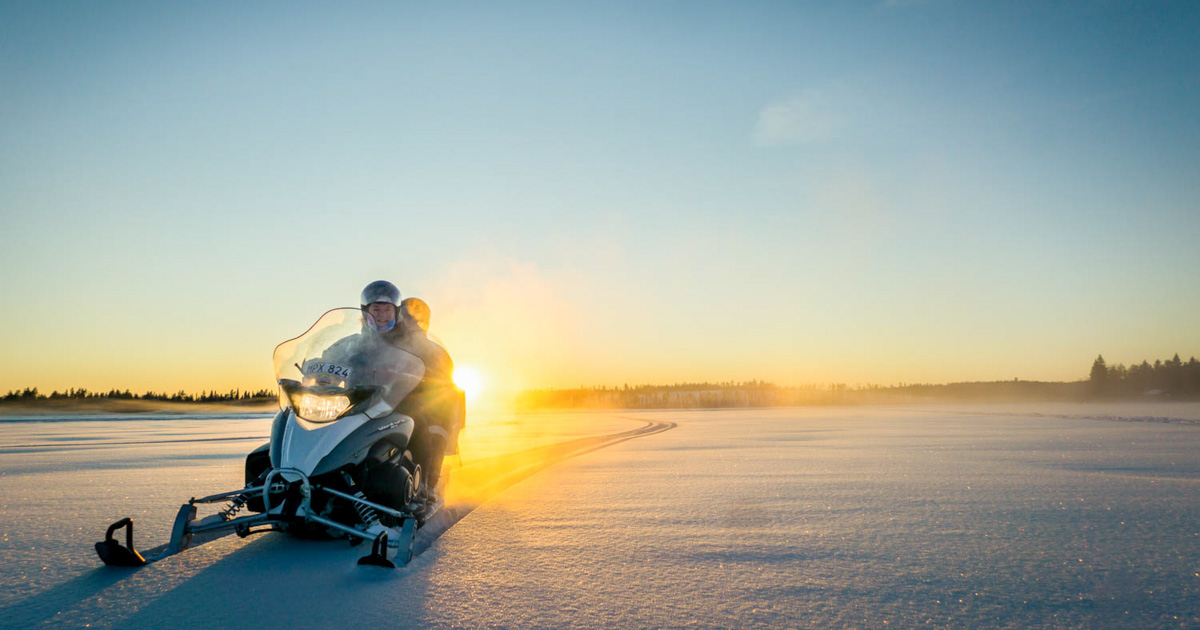 Northern Lights Hunt by Snowmobile in Swedish Lapland
